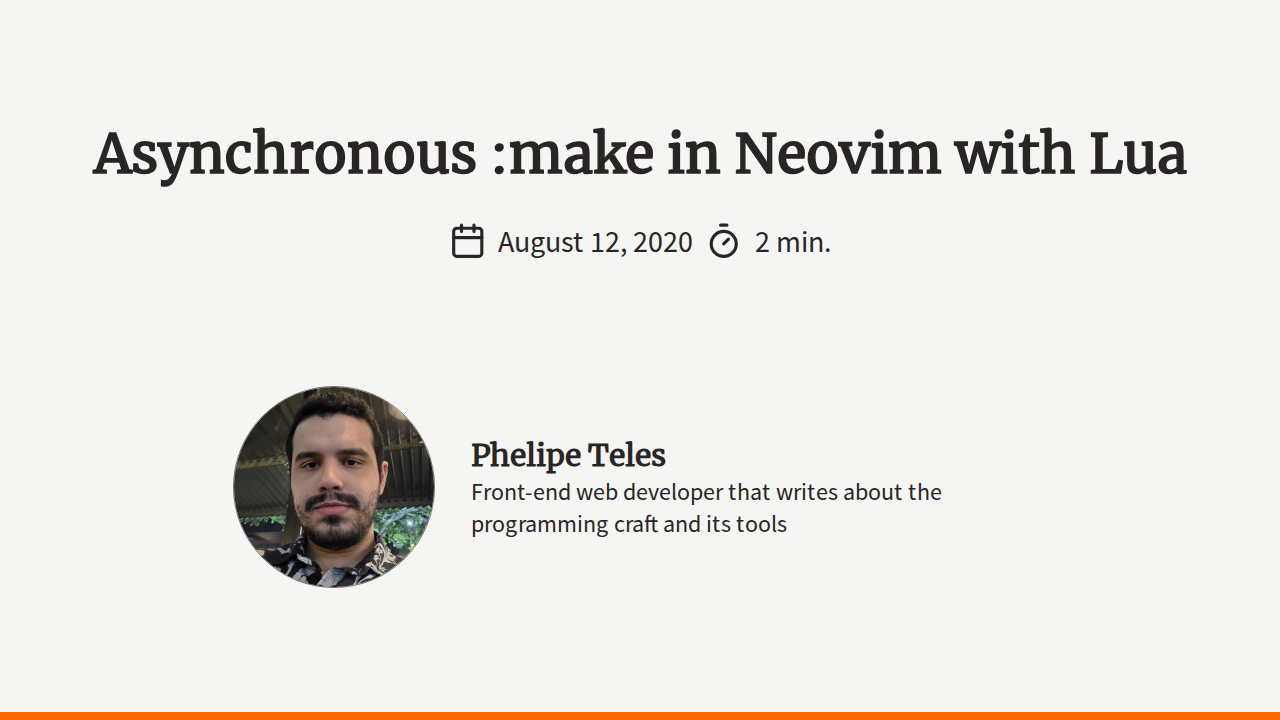 Asynchronous :make in Neovim with Lua - Phelipe Teles | Phelipe Teles