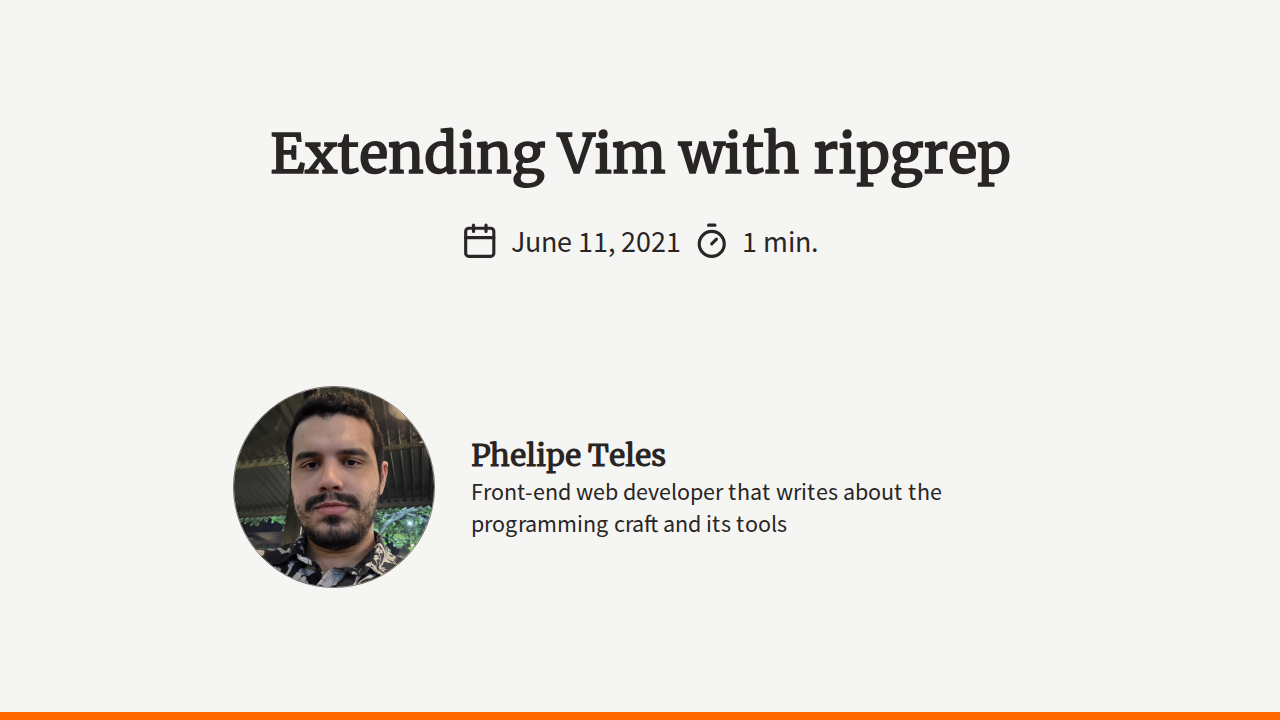 Extending Vim with ripgrep - Phelipe Teles | Phelipe Teles