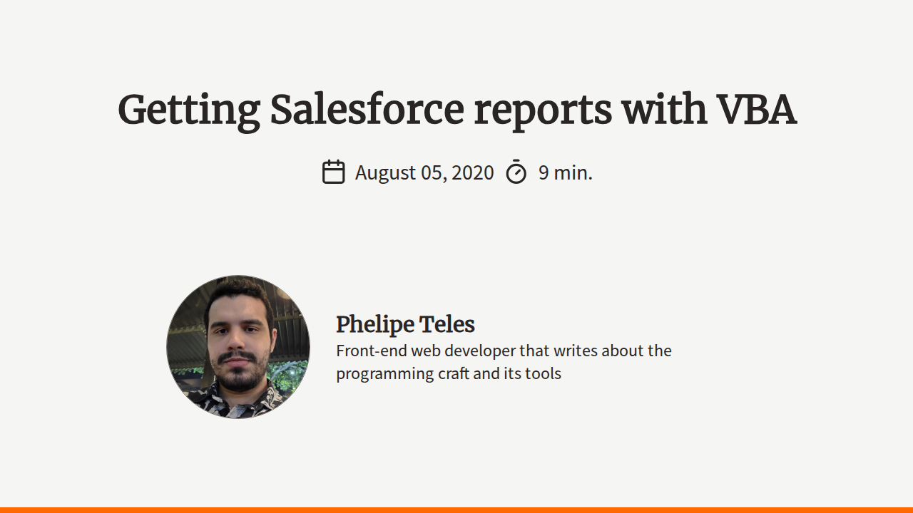 Getting Salesforce reports with VBA - Phelipe Teles | Phelipe Teles