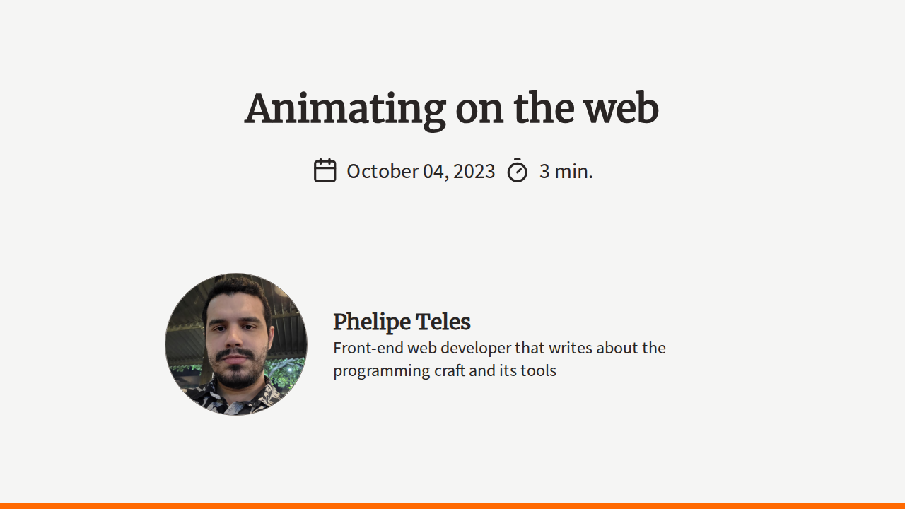 Animating on the web - Phelipe Teles | Phelipe Teles